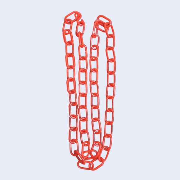 Jewelry | Vtg Orange Red Plastic Bell Charm Chain Replacement Necklace ...